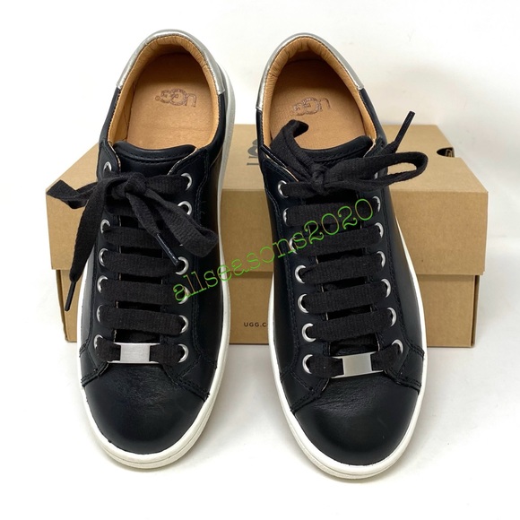 UGG | Shoes | Ugg Milo Leather Black Womens Sneakers | Poshmark